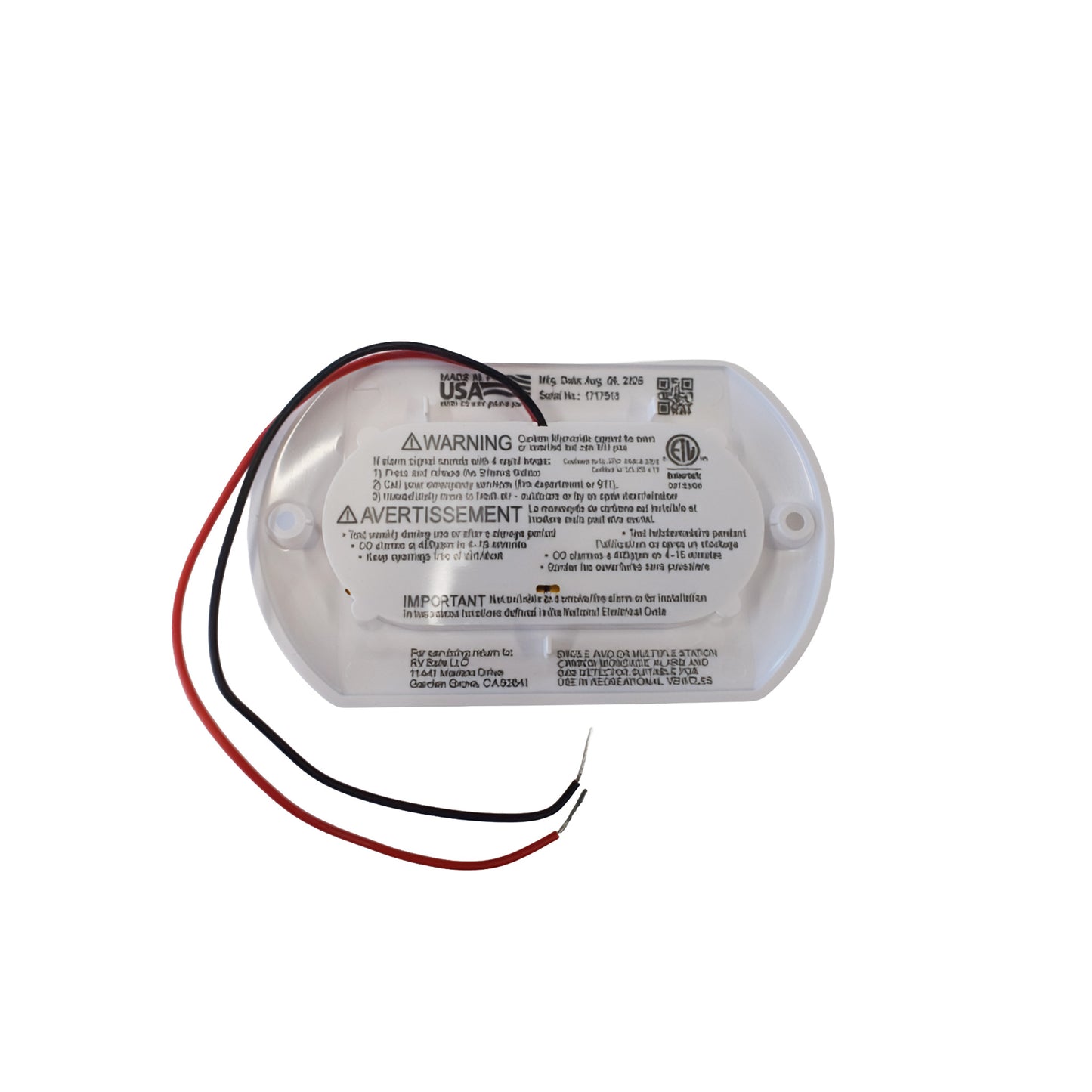 Buy RV Safe LPG/CO Gas Alarm White 12V by RV Safe online - RV Super Centre
